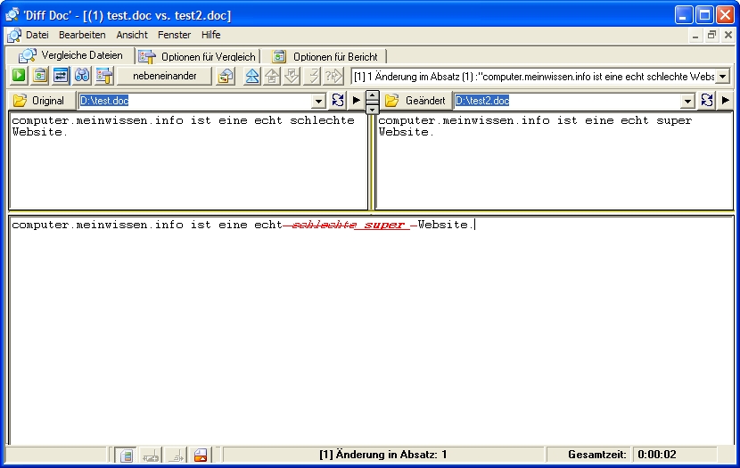 Word Dateien vergleichen mit Diff Doc › Computer Blog